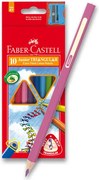Pastelky Faber-Castell Junior Triangular - 10 barev + ořezávátko