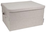 Béžový látkový úložný box s víkem 45x34x25 cm Soft Storage – Bigso