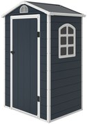 Outsunny zahradní kůlna zahradní kůlna na nářadí s větracím oknem jednoplášťová střecha kovová šedá 134 x 104 x 204 cm pro zahradu a venkovní použití…