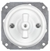 Elhard Kulatý keramický otočný vypínač č.5, bílý KV1105W