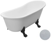 Besco Akrylátová volně stojící vana Olaya Glam S 160x68 bez přepadu Typ a barva výpustě: bez odpadového sifonu, Barva podpěrných nožek: Černá mat