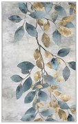 Pratelný koberec ve světle modré a zlaté barvě 160x230 cm Golden Leaves – Mila Home