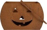 Rustikální rezavá lucerna dýně Halloween - 30*15*19 cm