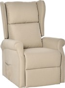 HOMCOM TV křeslo se stojánkem ergonomické elektricky nastavitelné s funkcí polohování 72,5 x 94 x 109 cm krémové barvy pro pohodlné sezení | Aosom.de