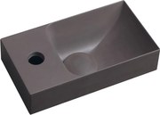 Sapho Sapho, PICCOLINO betonové umyvadlo 30,8x17cm, baterie vlevo, tmavě hnědá, PK30015