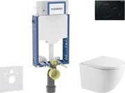 Geberit Kombifix - Set předstěnové instalace, klozetu Oudee a sedátka softclose, tlačítko Sigma01, černá SANI15CA5145