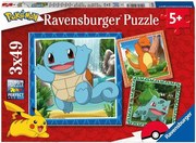 Puzzle ravensburger 055869 vypusťte pokémony 3x49 dílků