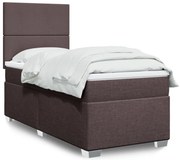 Box spring postel s matrací tmavě hnědá 90x200 cm textil 3290367