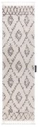 Dywany Łuszczów, Běhoun Berber Fez cream, 60x200, bílá, ložnice