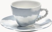 Ručně zpracovaný porcelánový šálek's podšálkem Les Objets Mouleversants