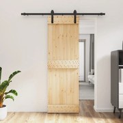 Posuvné Dveře S Kováním 70 X 210 Cm Masivní Borové Dřevo