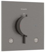 Hansgrohe Ecostat Comfort E - Termostatická baterie pod omítku, pro 2 spotřebiče, kartáčovaný černý chrom 33711340