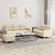 3dílná sedací souprava s poduškami krémová textil 3201610