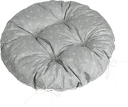 Bellatex Sedák Adéla prošívaný kulatý průměr 40 cm Pnoucí kvítek Šedá,Bílá