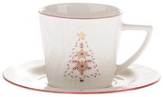 Bílý porcelánový šálek s vánočním motivem 110 ml Xmas Tree – Dakls