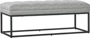 HOMCOM Lněná lavice Čalouněná lavice do ložnice Postelová lavice Kosmetická lavice do 200 kg Ocel světle šedá 120x44x45,5 cm | Aosom.de