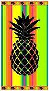 Velká oboustranná plážová osuška Ananas – 100% bavlna s vysokou gramáží 420 g/m² – nadstandardní rozměr 90×165 cm