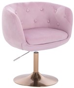 LuxuryForm DESIGN Otočné křeslo MONTANA VELUR na zlatém talíři - levandule