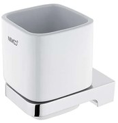 Nimco Maya - Pohárek na kartáčky a pastu s držákem, bílá keramika/chrom MA 29058K-26
