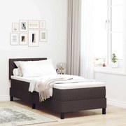 Postel s boxspringem s čelo Tmavě hnědá 80 x 200 cm textil 3338723