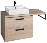 Aqualine Vega - Skříňka s umyvadlem a deskou, 104x45x61 cm, 2 zásuvky, dub platin VG873-03