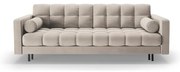 Béžová sametová rozkládací/s úložným prostorem pohovka 222 cm Bali – Cosmopolitan Design