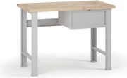 Dílenský pracovní stůl G7, buková spárovka, 1200 x 685 x 840 mm, 1x kontejner, 1 zásuvka, šedá