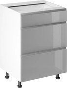 Spodní skříňka, bílá/šedá extra vysoký lesk HG, AURORA D60S3