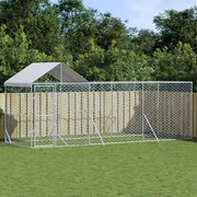 Venkovní psí kotec se střechou stříbrný 6 x 2 x 2,5 m ocel 3190467