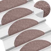 Schodové rohože samolepicí 15 ks 65 x 21 x 4 cm světle hnědé, půlkulaté, velké 132696