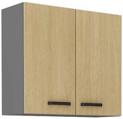 SCANDI sc | horní skříňka 80 G-72 2F s policemi | 80 cm | šedá/rybí kost