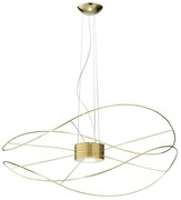 Axolight Hoops 2, zlaté závěsné svítidlo, 2x16W LED 3000K stmívatelné, prům. 100cm, výška 43cm