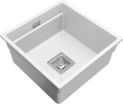 Gamma Decor 4445, 1-komorový granitový dřez 440x450x215 mm, bílá, GMA-ZLE000133