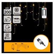 Aigostar - LED Ven. ván. řetěz 200xLED/6W/230V/8 funkcí 3x1m IP44 tep bílá+DO