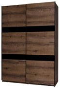 Skříň Verdek SZ150 VD12, Barva: dub monastery / dub monastery + černý lesk, Osvětlení: bez osvětlení, Systém tichého dovírání: ano, Zrcadlo: ne