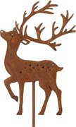 Rustikální rezavý zápich jelen Deer Rust - 8*1*35 cm