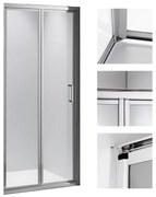 BPS-koupelny Zalamovací posuvné sprchové dveře HYD-DN09C 100 chrom/transparent pro instalaci do niky - bez vaničky