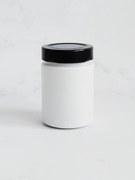 Kořenka skleněná bílá TOM 192 ml s černým víčkem Twist Off Deep 58 mm