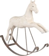 Béžový antik dekorační houpací kůň Rocking Horse - 61*15*51cm