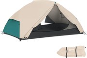 Outsunny stan pro 2 osoby s 2 přístřešky, voděodolný kopulový stan se 2 dveřmi, 2 síťovými okny, vnitřními kapsami a taškou na přenášení, 280x225x110