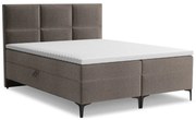Hnědá boxspring postel s úložným prostorem 180x200 cm Pakalana – Makamii