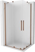 Mexen Velar Duo, sprchový kout s posuvnými dveřmi 100 x 90 cm, 8mm sklo námraza, růžové zlato, 871-100-090-32-60
