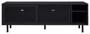 Černý kovový TV stolek 160x55x45 cm Veep – Unique Furniture