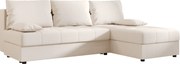 Rozkládací oboustranná sedací souprava do L VENORIA SLIM 200x143 cm, krémová + 2 polštářky ZDARMA