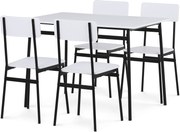 Autronic Jídelní set s 4 židlemi AUT-O2155 Odstín: Bílá