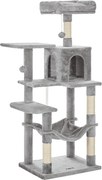 Kočičí strom DÁRIUS, 55x45x143cm, bledá šedá SongmicsHome