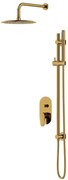 Cersanit Inverto - Sprchový set s baterií pod omítku, s tělesem, průměr 25 cm, zlatá S952-007