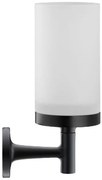 Duravit Starck T - Sklenka na kartáčky a pastu s držákem, černá mat/mléčné sklo 0099314600