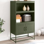 Skříň highboard olivově zelená 68,5 x 38,5 x 123,5 cm ocel