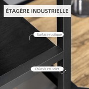 HOMCOM Knižní regál v industriálním stylu se 7 policemi a ocelovým rámem - 83x34x180 cm | Aosom